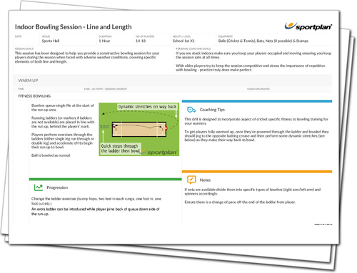 Indoor Bowling Session - Line and Length | Cricket | Sportplan