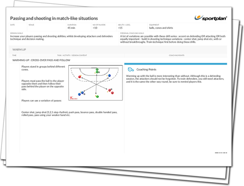 Passing and shooting | Handball Lesson Plan | Session | Sportplan