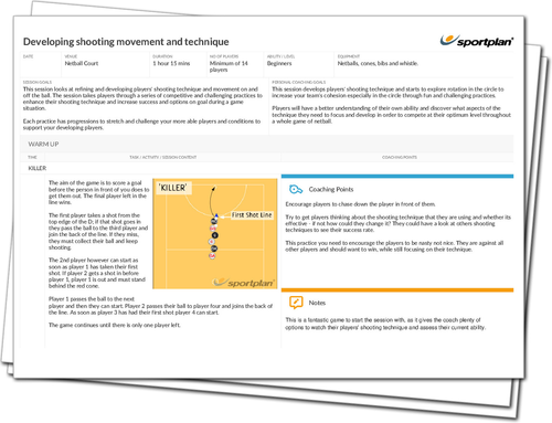 Developing shooting movement and technique | Netball | Sportplan