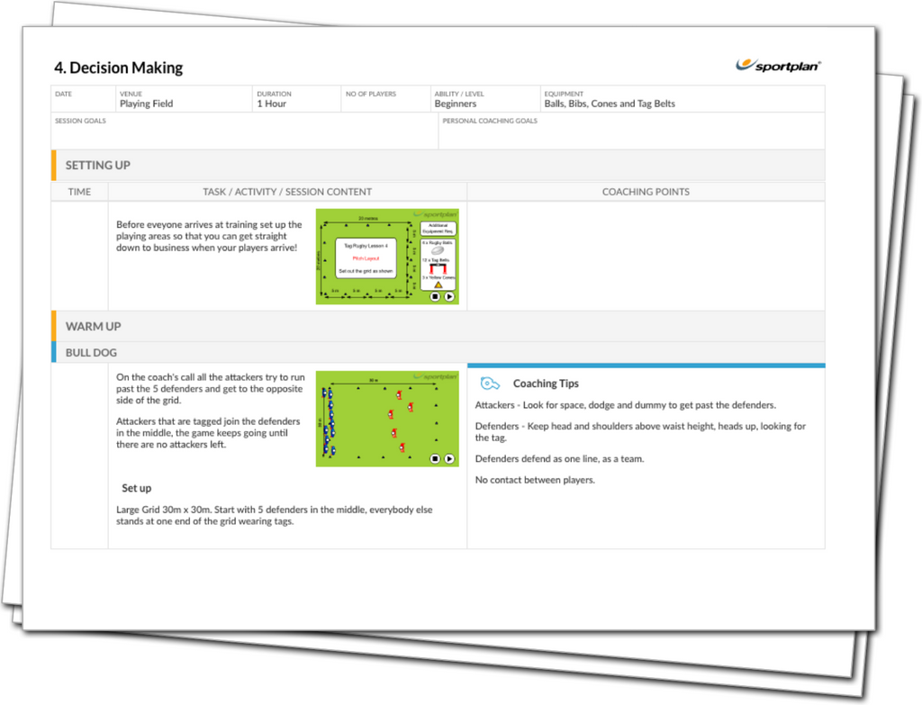 4. Decision Making | Rugby Lesson Plan | Session Plan | Sportplan