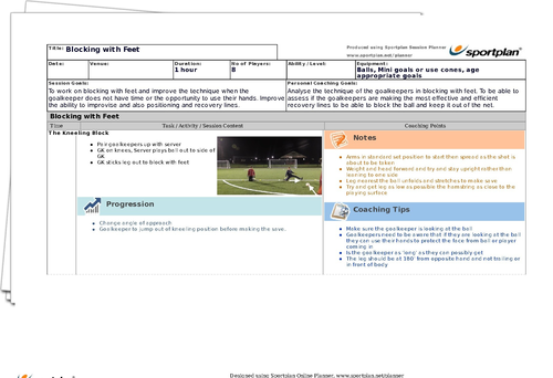 Blocking with Feet | Football Lesson Plan | Session | Sportplan