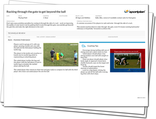 Ruck through the Gate | Rugby Lesson Plan | Session | Sportplan