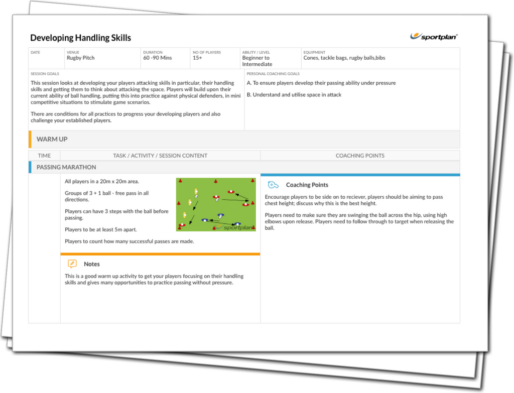 Developing Handling Skills | Rugby Lesson Plan | | Sportplan