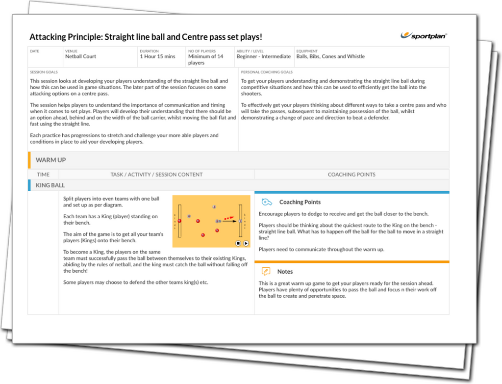 Attacking Principle: Straight Line Ball and Centre | Sportplan