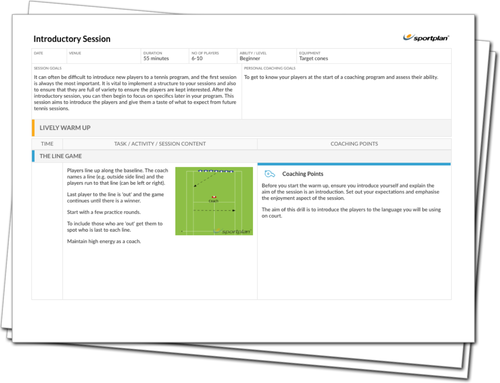 Introductory Session | Tennis Lesson Plan | Session | Sportplan