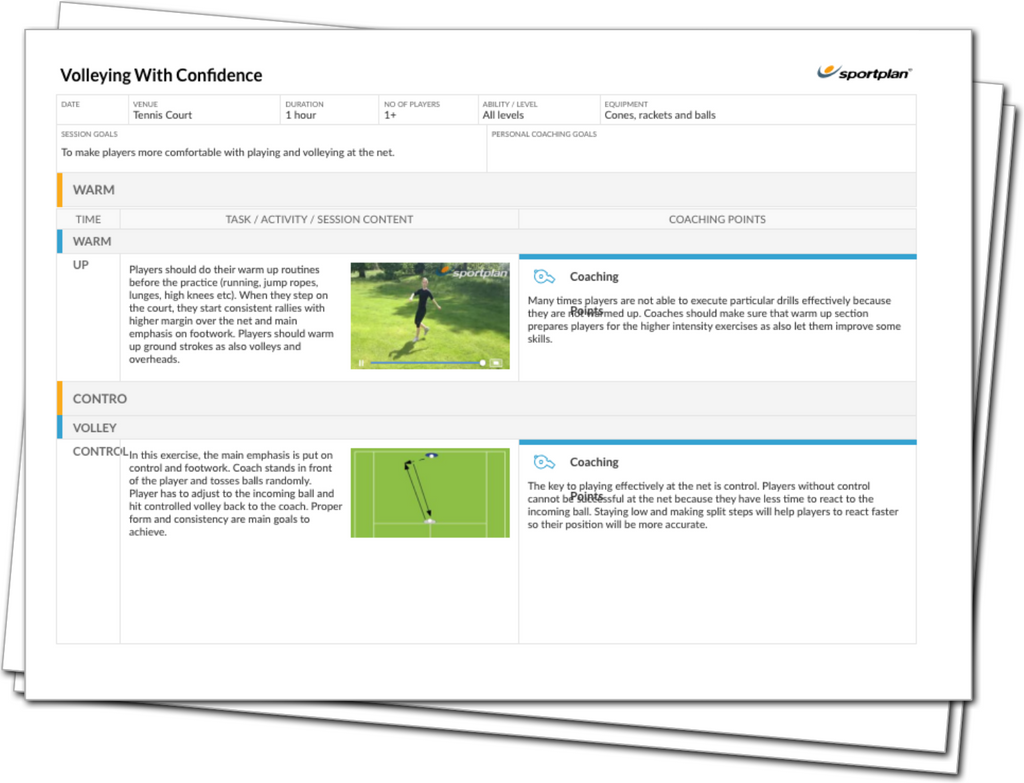 Volleying With Confidence | Tennis Lesson Plan | | Sportplan