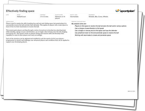 Effectively finding space | Netball Lesson Plan | | Sportplan