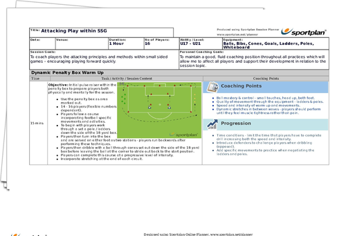 Attacking Play within SSG | Football Lesson Plan | | Sportplan
