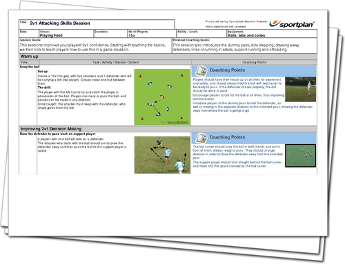 2v1 Attacking Skills Session | Rugby Lesson Plan | | Sportplan