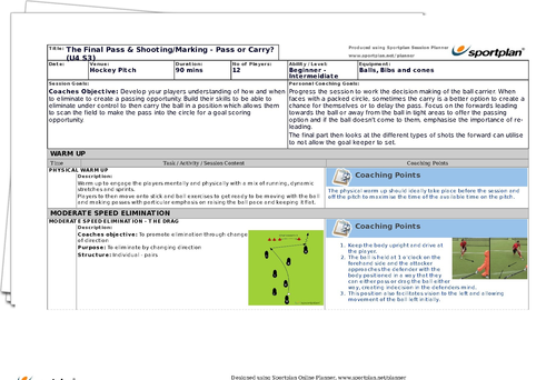 The Final Pass & Shooting/Marking - Pass or Carry? | Sportplan