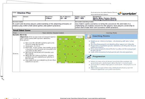 Shadow Play | Football Lesson Plan | Session Plan | Sportplan