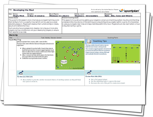 Developing the Maul | Rugby Lesson Plan | Session Plan | Sportplan