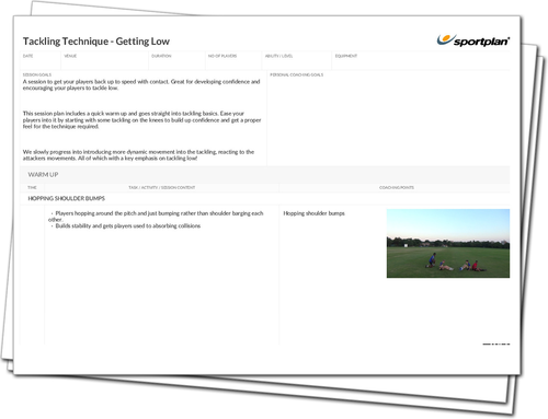 Tackling Technique - Getting Low | Rugby Lesson Plan | | Sportplan
