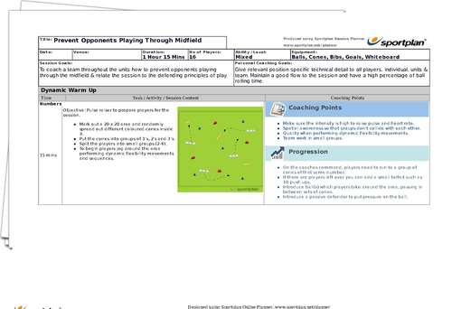 Prevent Opponents Playing Through Midfield | Football | Sportplan
