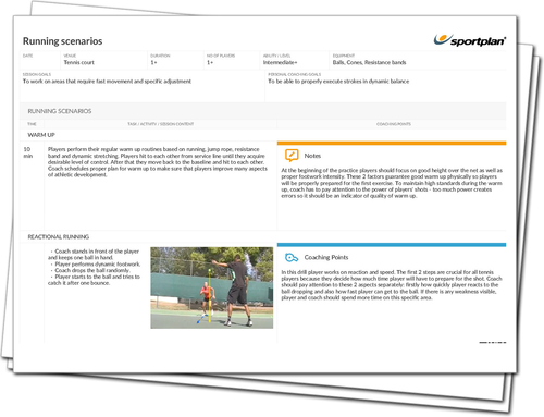 Running Scenarios | Tennis Lesson Plan | Session Plan | Sportplan
