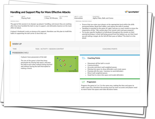 Handling and Support Play for More Effective Attacks | | Sportplan