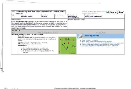 Transfer the Ball Over Distance to Create 2 v 1's | Sportplan