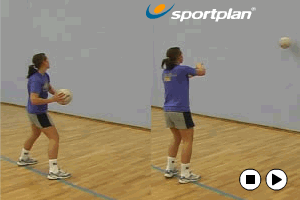 Step and pass (right) Wall drills - Netball Drills, | Sportplan