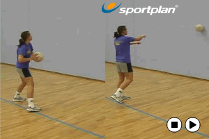 Step and pass (left) Wall drills - Netball Drills, | Sportplan