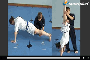 Assisted lifts to handstand and lower onto tummy Key 5 | Sportplan