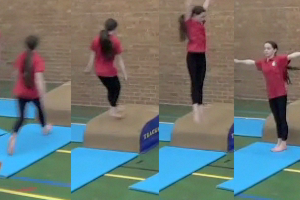 Jogging into a hurdle step on low apparatus Key 2 Body | Sportplan