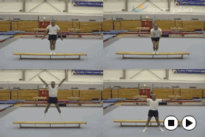 Jumping from a Bench. Key 1 content jump & twist - | Sportplan